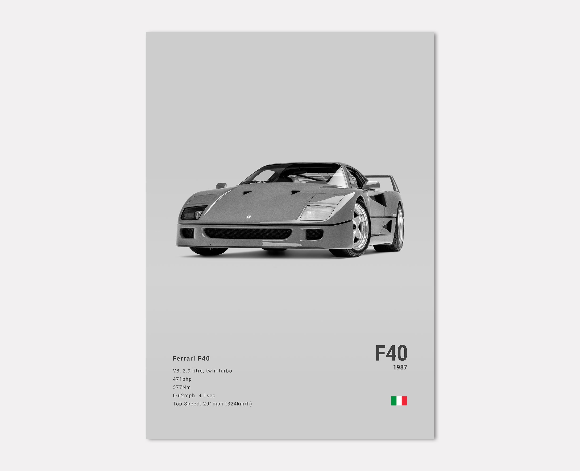 Ferrari F40 Poster Print Wall Art Car Photography - Etsy