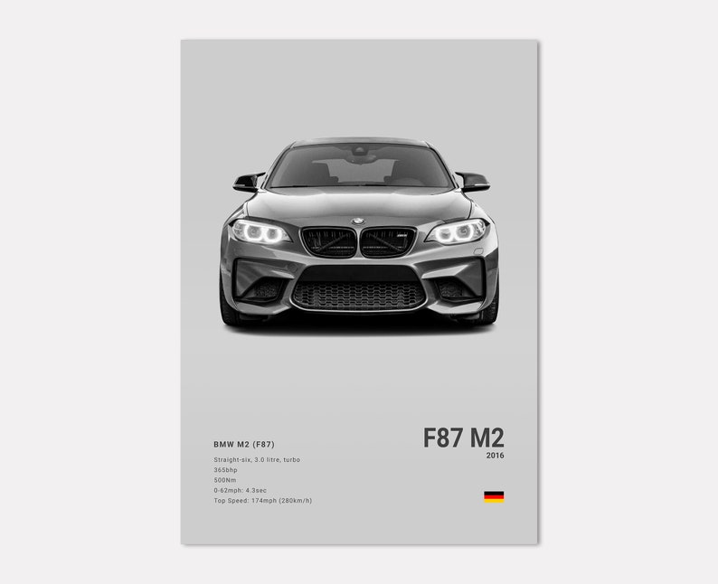 BMW M2 F87 Poster Print Wall Art Car Photography - Etsy
