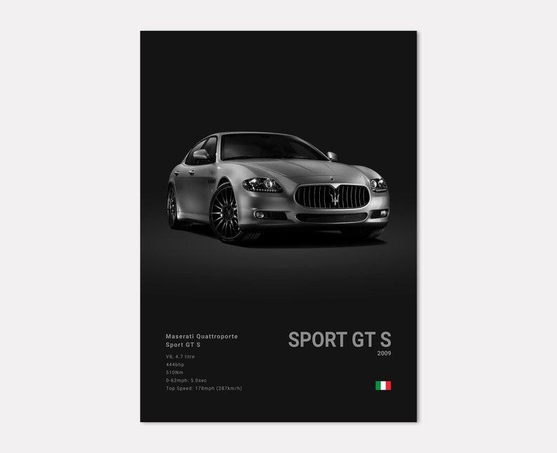 Maserati Quattroporte Sport GT S Poster Print Wall Art Car Photography ...