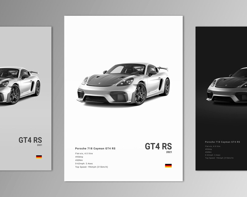718 Cayman GT4 RS Poster Print | Wall Art | Car Photography - Etsy