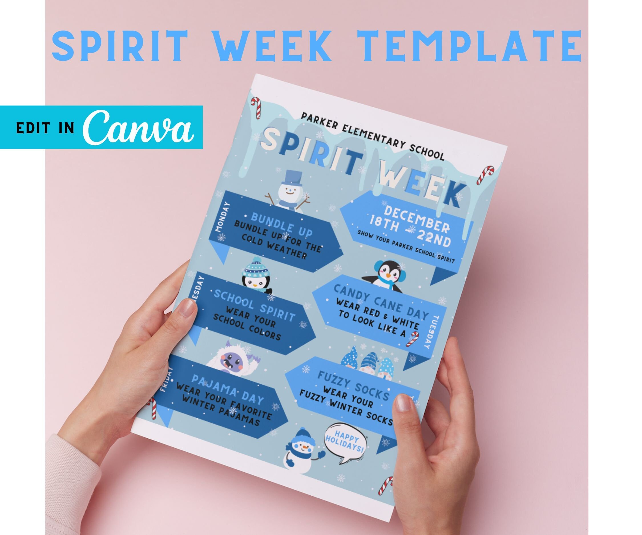 Winter School Spirit Flyer Editable in Canva Instant Download - Etsy