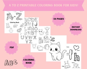 Alphabet Coloring Pages | Single Letter | A to Z | Printable | Instant ...