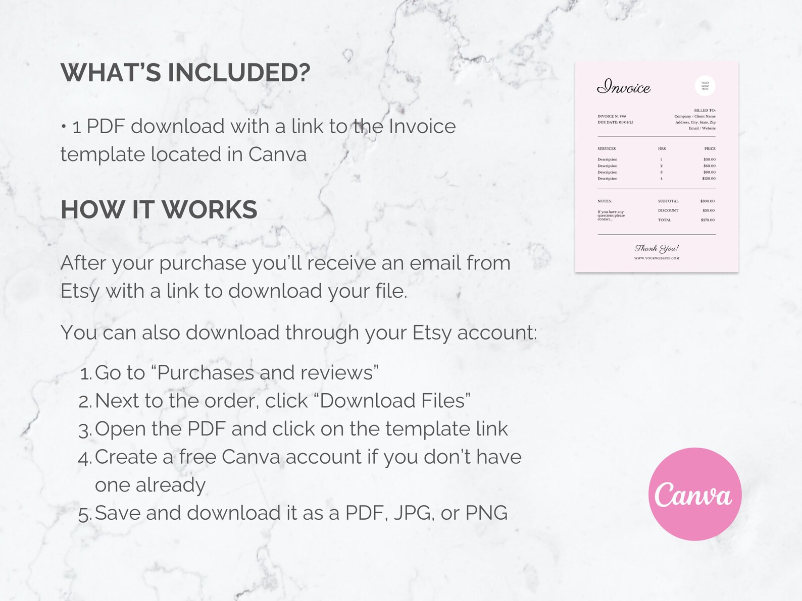Invoice Template Editable, Small Business Invoice Template, Canva ...