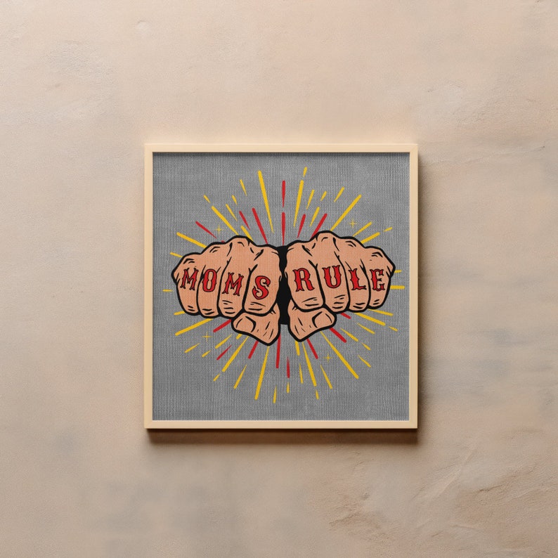 Moms Rule Poster Etsy