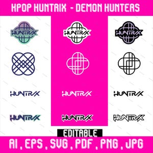K-pop Huntrix Logo Pack | Demon Hunters Inspired Svg,ai,eps,png,jpg,pdf ...