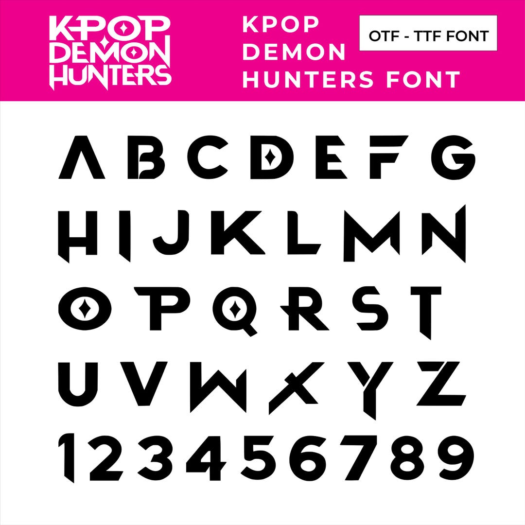 Kpop Demon Hunters Font Bundle, Huntrix Anime Typeface (digital ...