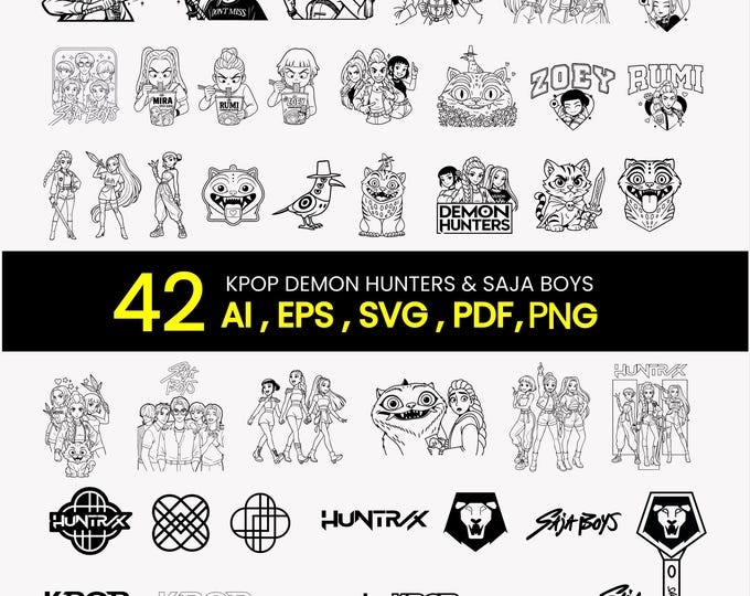 K-pop Demon Hunters Logo Pack | Demon Hunters Inspired Svg,ai,eps,png ...