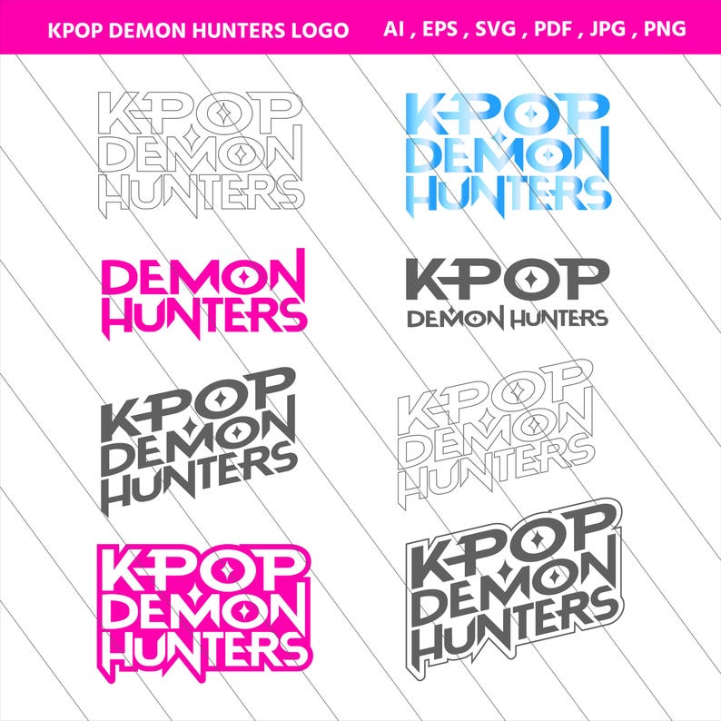 K-pop Demon Hunters Logo Pack | Demon Hunters Inspired Svg,ai,eps,png ...