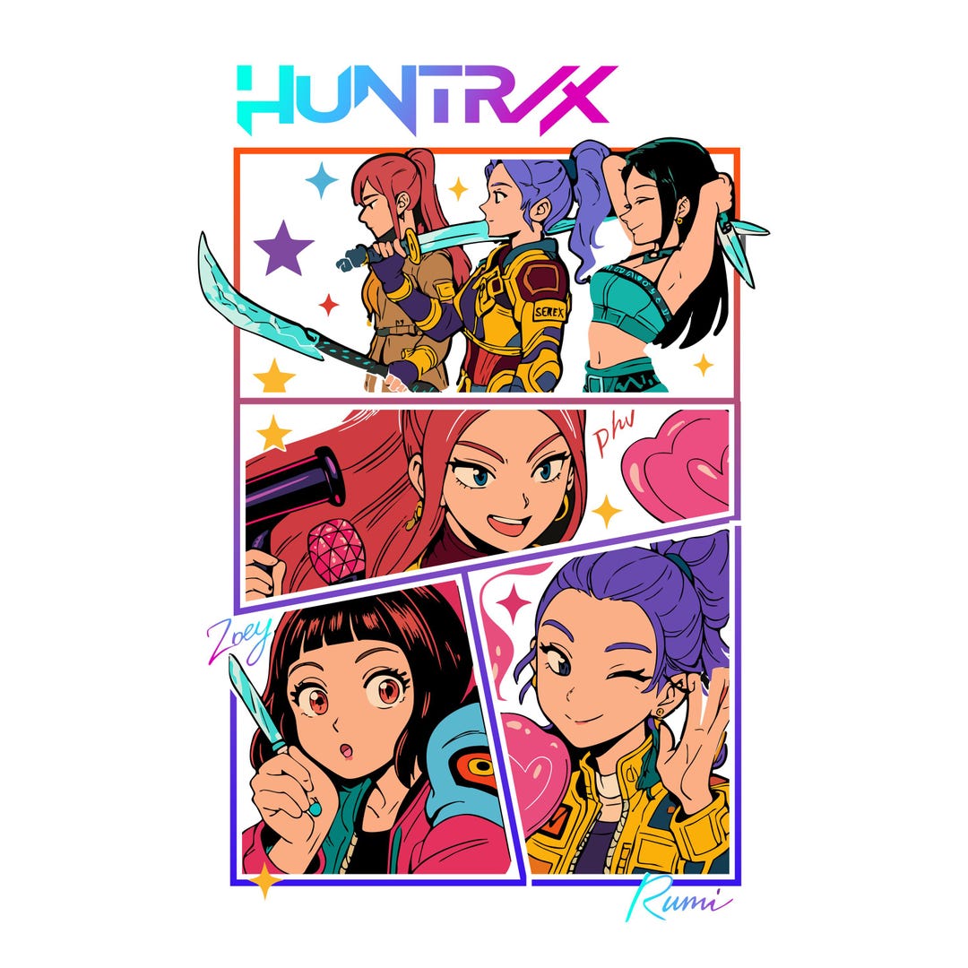Huntrix Kpop Girls Png Svg Pdf Jpg – Saja Boys Fan Art, Demon Hunter ...