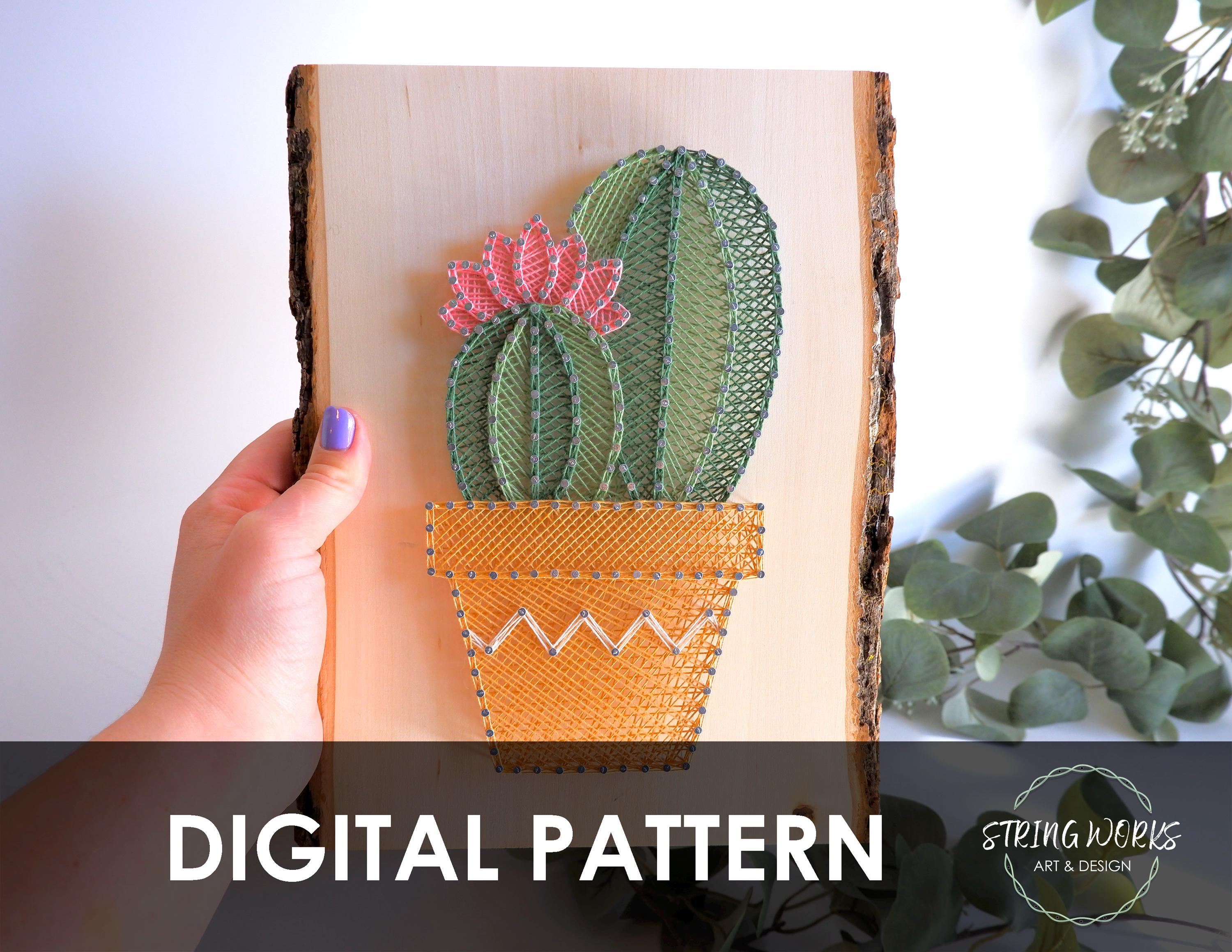 Flowering Cactus String Art Digital Pattern DIY - Etsy