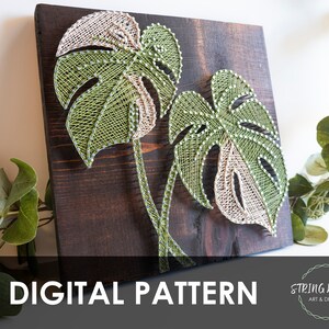 Large Monstera Leaf DIY String Art Pattern - Etsy
