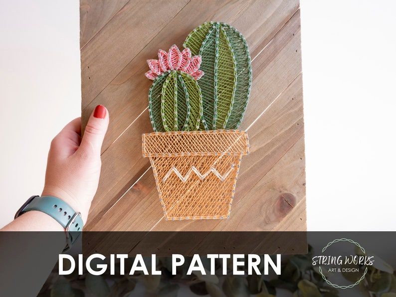 Cactus String Art Digital Pattern DIY - Etsy