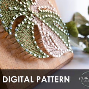 Small Monstera Leaf DIY String Art Pattern - Etsy