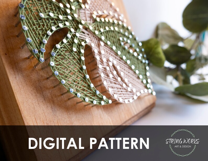 Small Monstera Leaf DIY String Art Pattern - Etsy