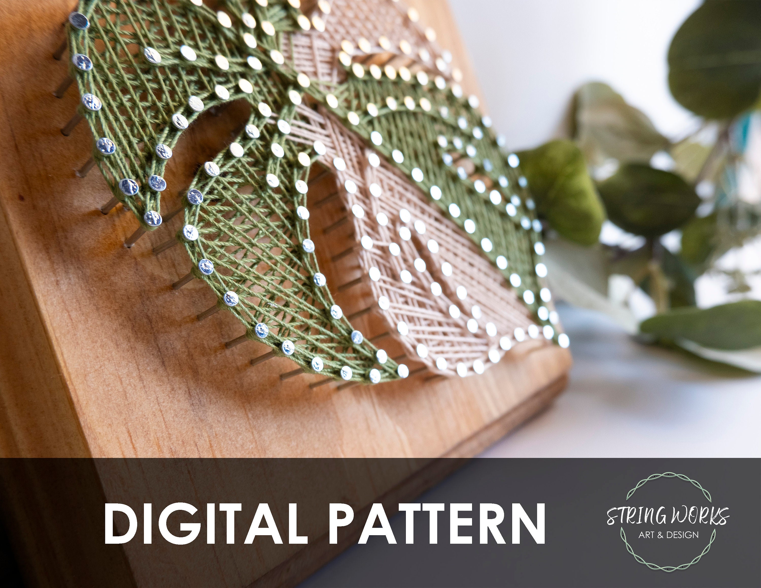 Small Monstera Leaf DIY String Art Pattern - Etsy