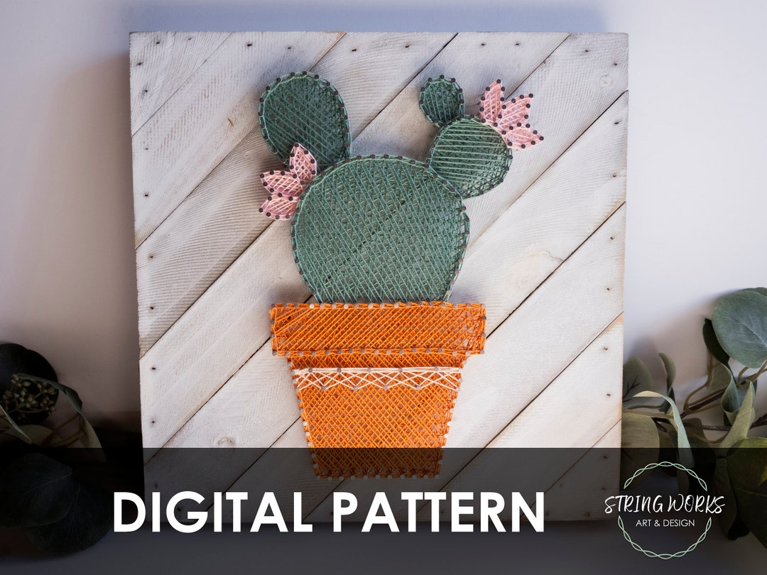 Cactus String Art Digital Pattern DIY - Etsy