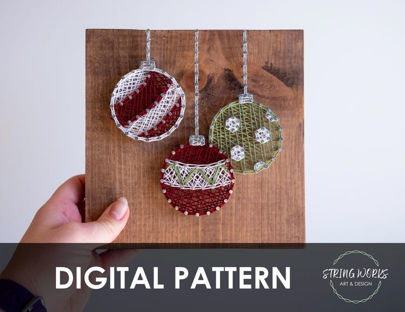 Christmas Ornament String Art DIY Pattern - Etsy