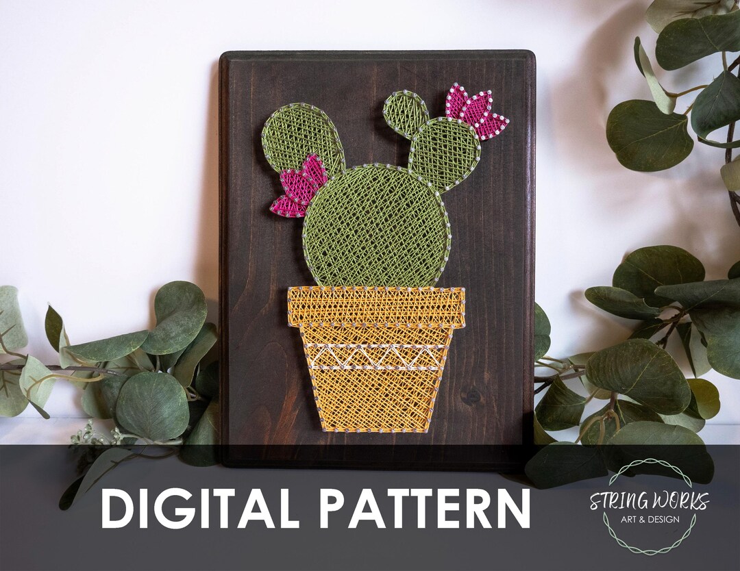 Cactus Prickly Pear String Art Digital Pattern DIY - Etsy