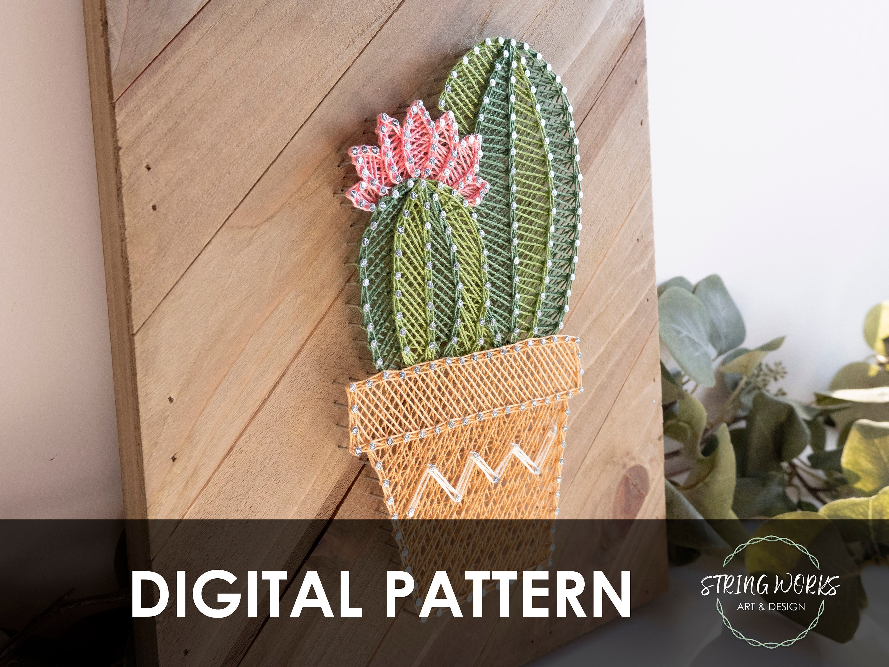 Cactus String Art Digital Pattern DIY - Etsy