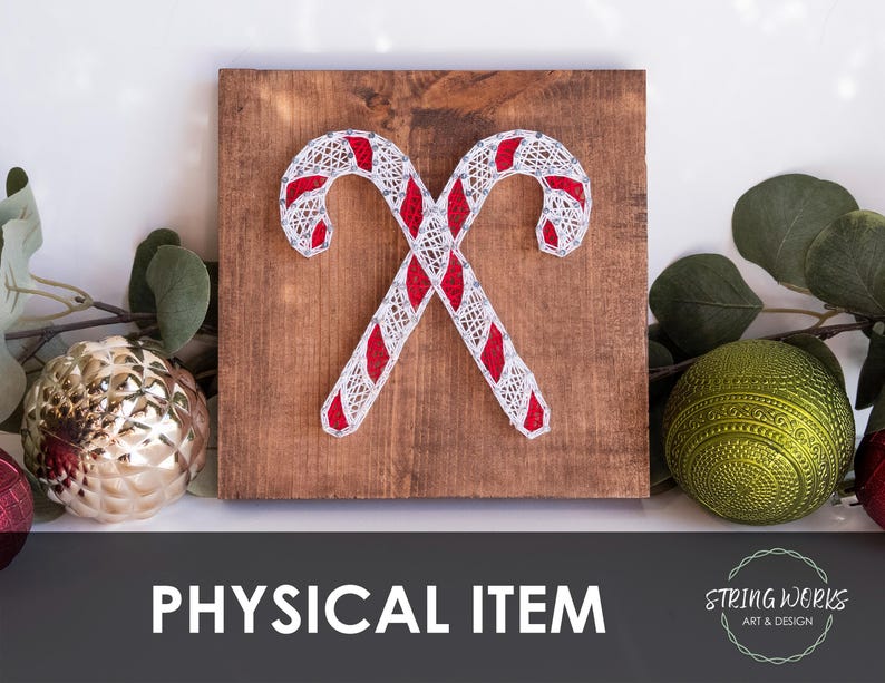 Christmas Candy Cane String Art - Etsy