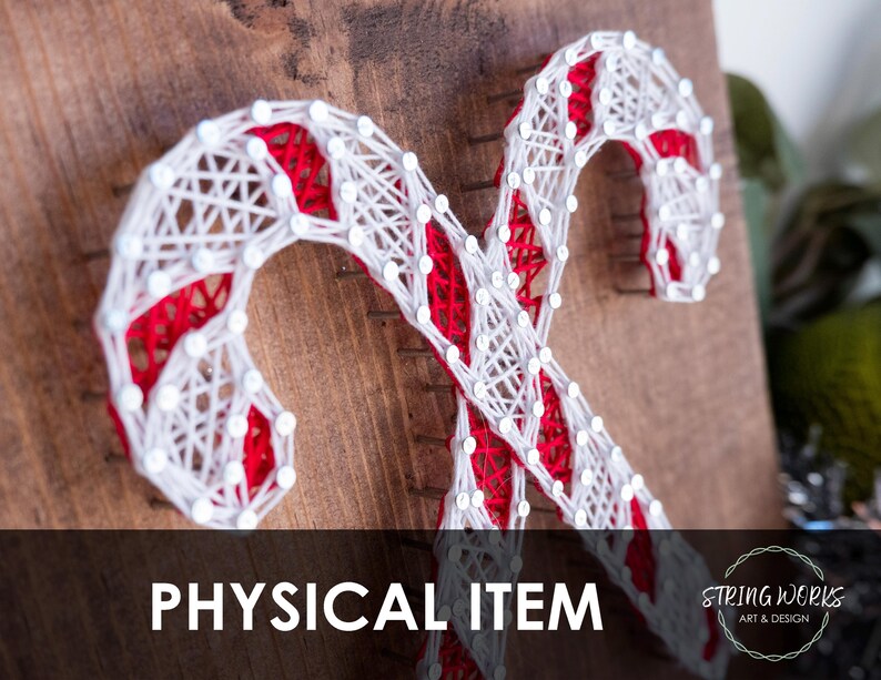 Christmas Candy Cane String Art - Etsy