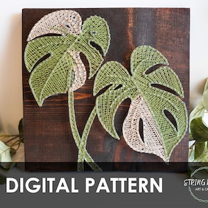 Large Monstera Leaf DIY String Art Pattern - Etsy