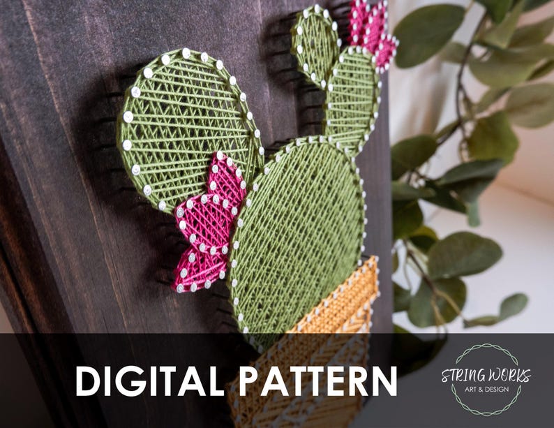 Cactus Prickly Pear String Art Digital Pattern DIY - Etsy