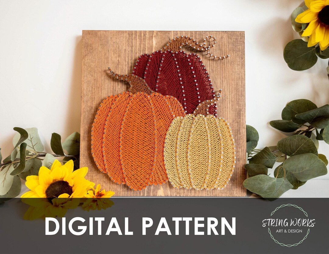 Three Pumpkins String Art Pattern - Etsy