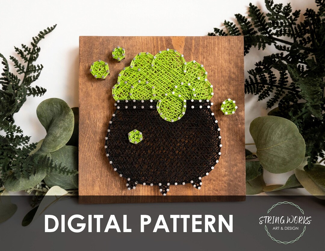 Halloween Bubbling Cauldron String Art Pattern - Etsy