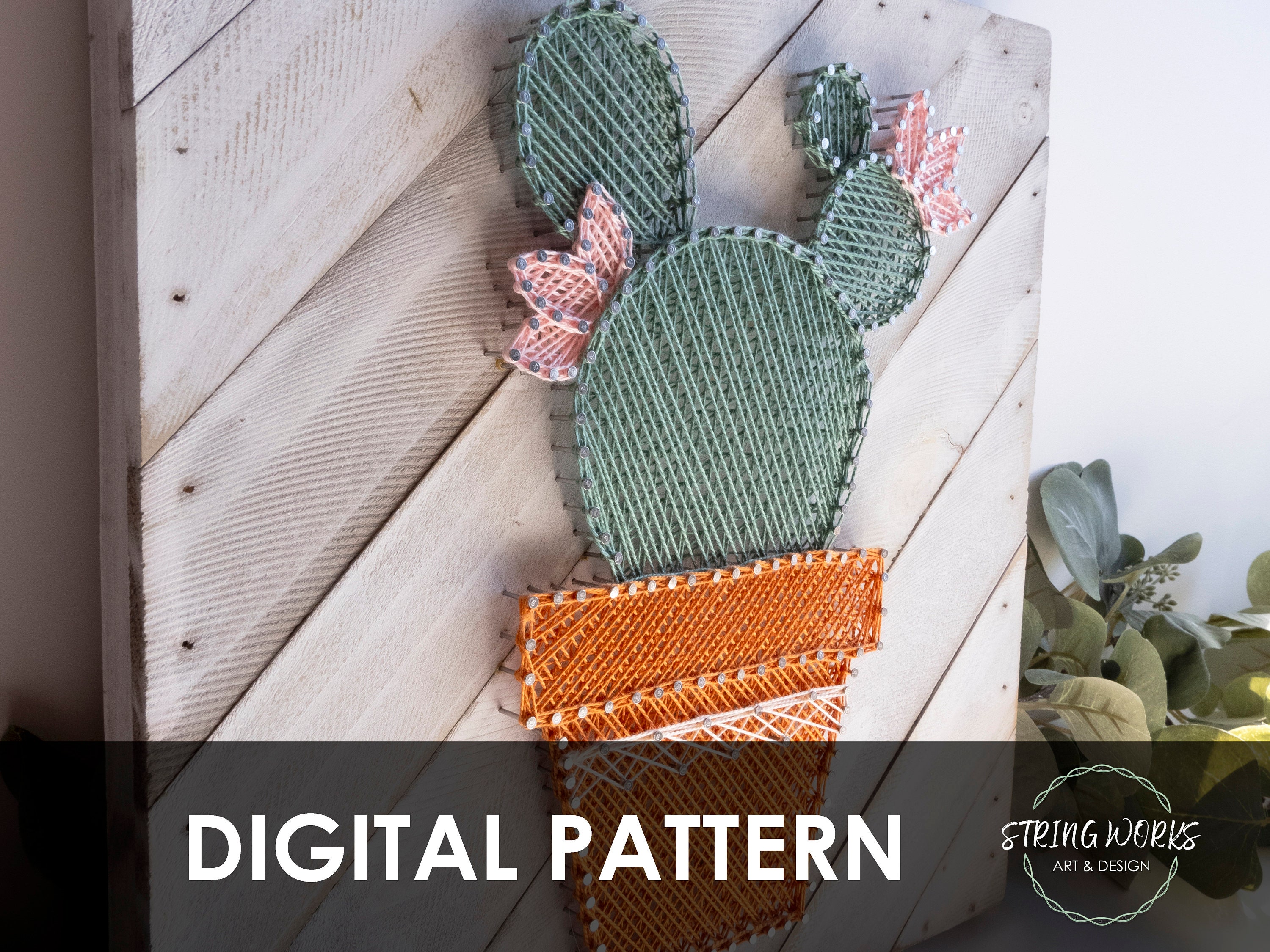 Cactus String Art Digital Pattern DIY - Etsy