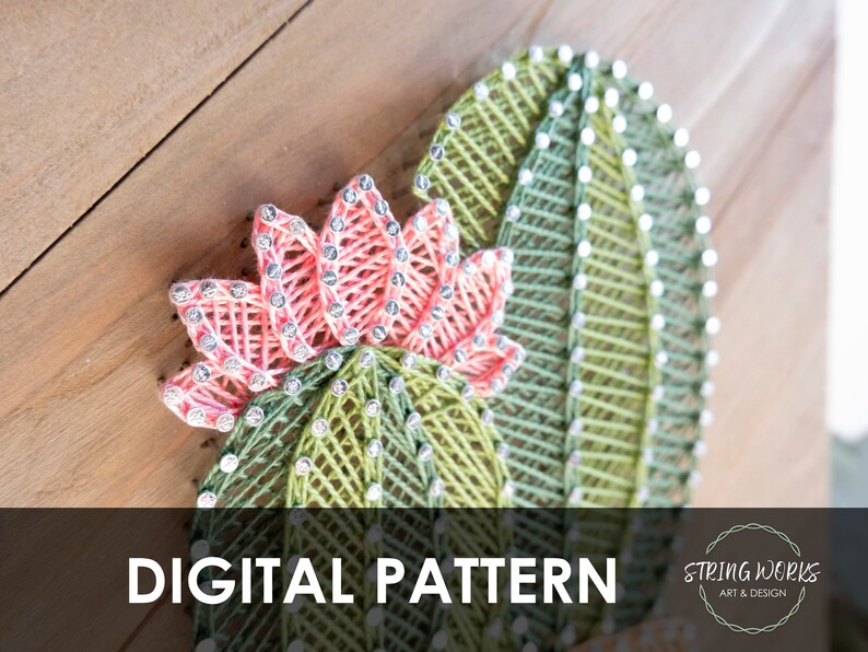 Flowering Cactus String Art Digital Pattern DIY - Etsy