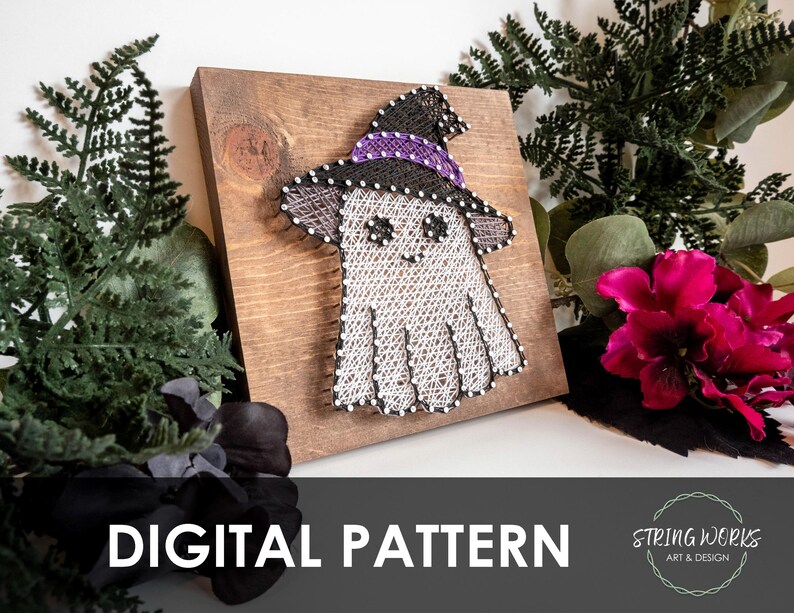 Halloween Ghost Witch String Art Pattern DIY - Etsy