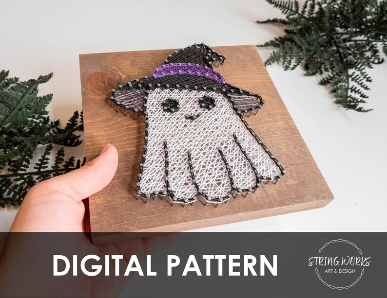 Halloween Ghost Witch String Art Pattern DIY - Etsy