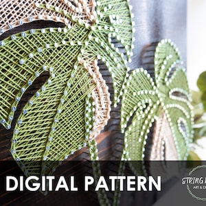 Large Monstera Leaf DIY String Art Pattern - Etsy