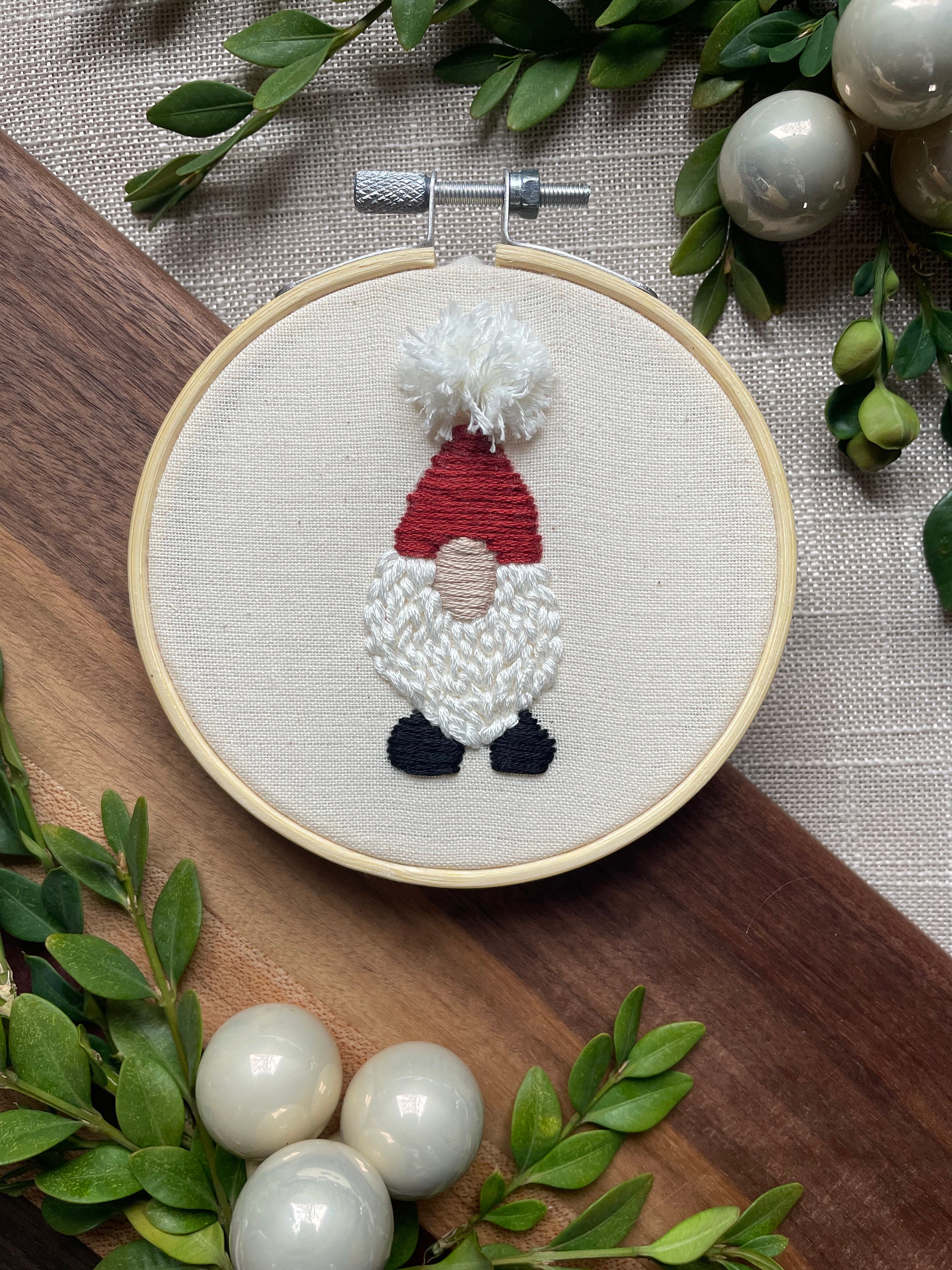 Christmas Gnome Hand Embroidery Pattern and Kit - Etsy