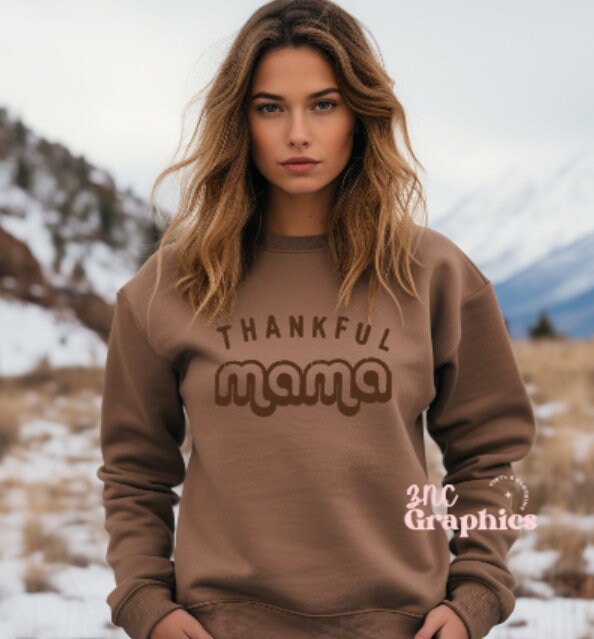 Thankful Mama Retro Vintage Inspired Crewneck Retro Mama Crewneck ...