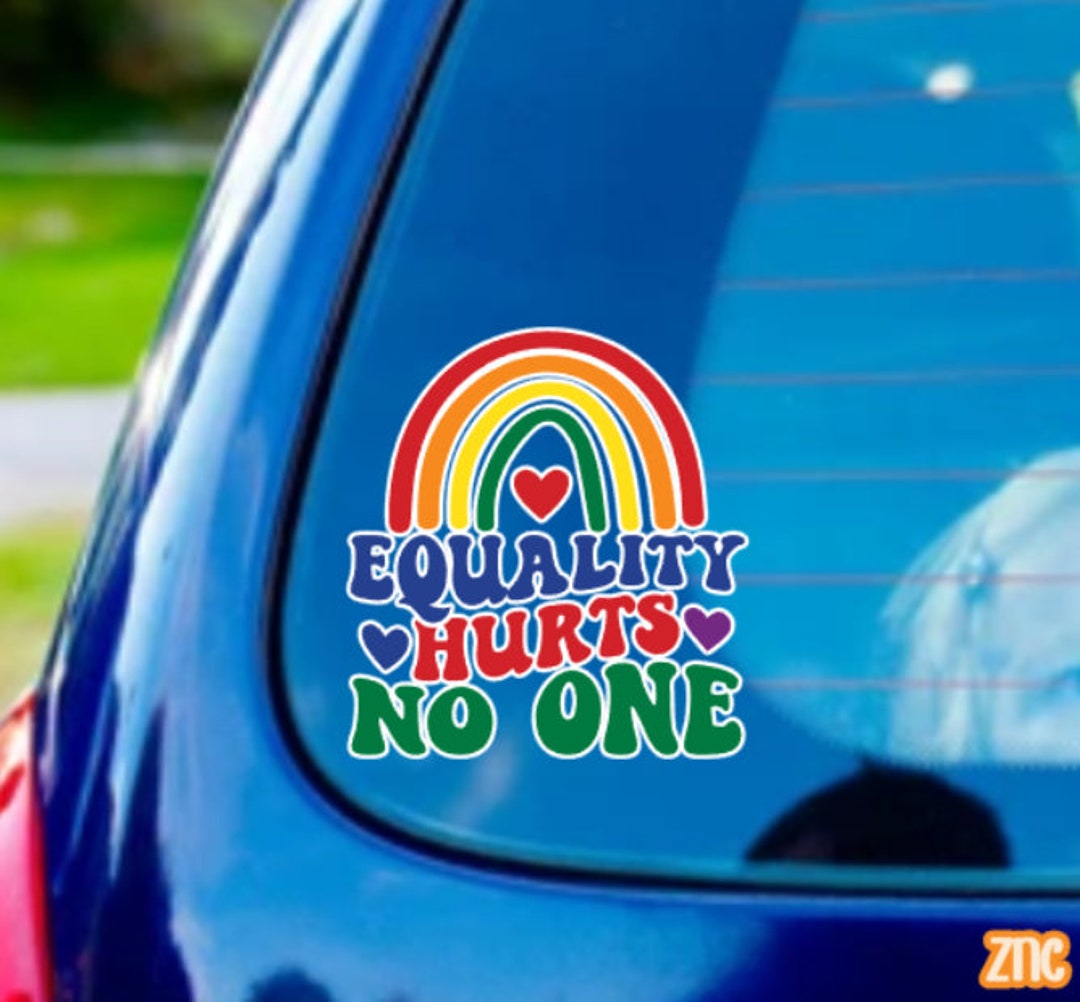 Equality Hurts No One Vinyl Decal, LGBTQI Bumper Sticker, LGBT Rainbow ...