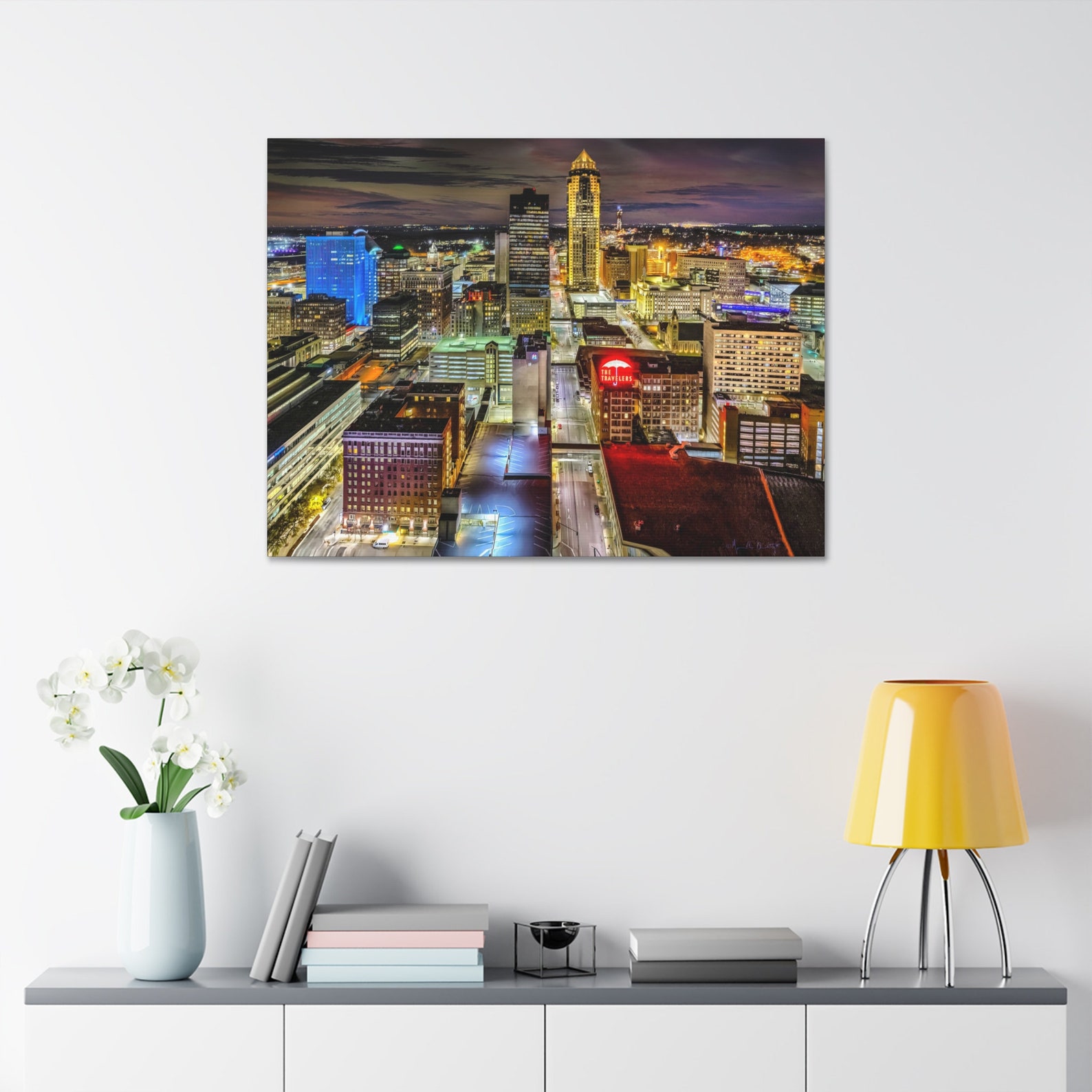 Des Moines Cityscape, 40 X 30 Canvas Print, Our Original Artwork, Iowa ...