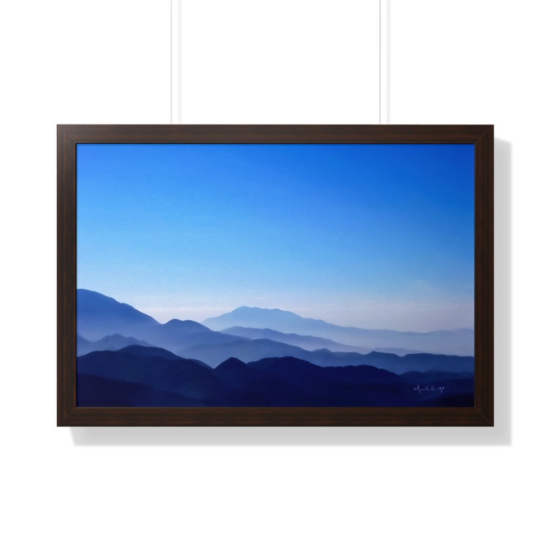 Sunset Mountain Landscape Wall Art , 30x20 Framed Wall Print, Art Print ...