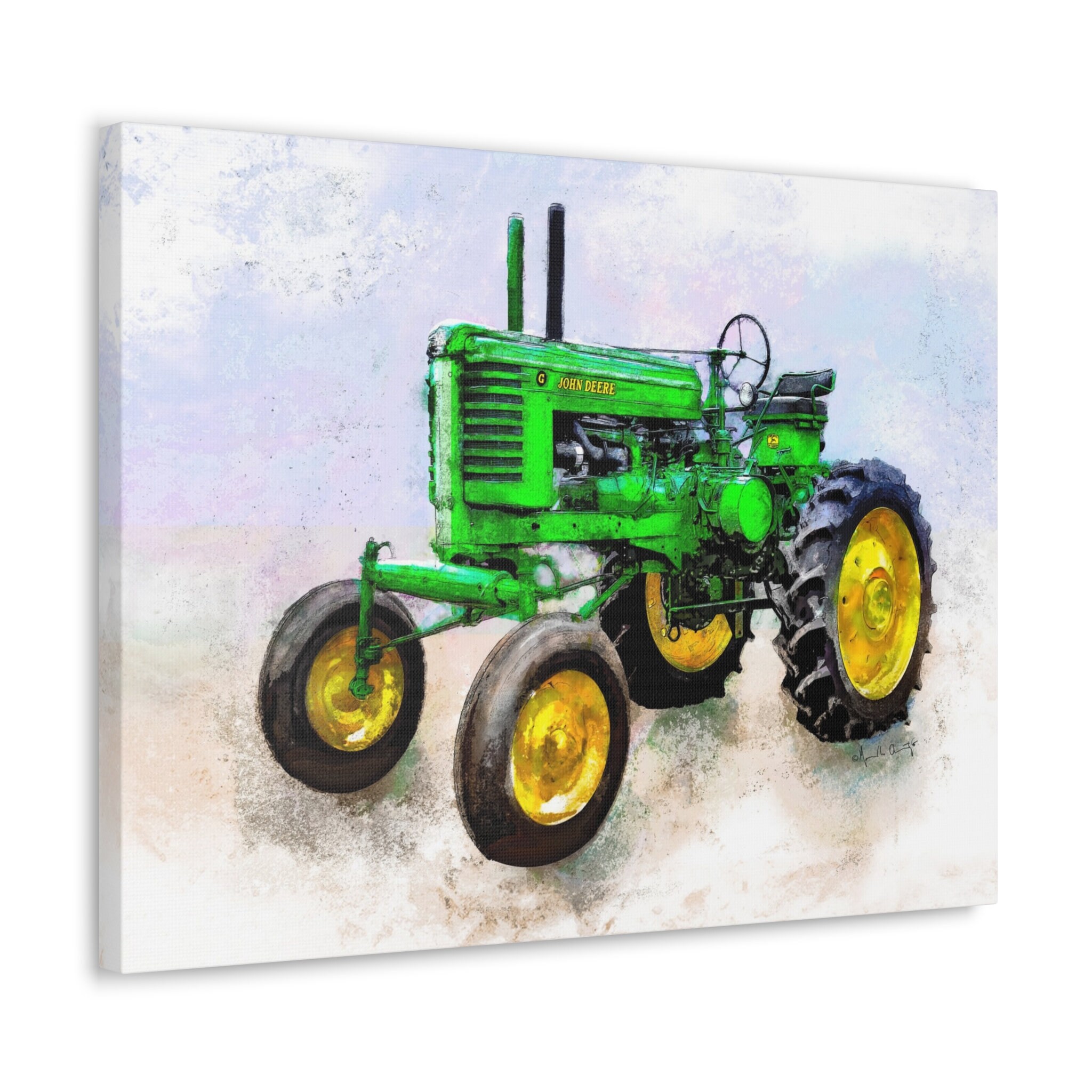 Vintage John Deere Tractor Canvas Print, 24x18 40x30, Farm Decor ...