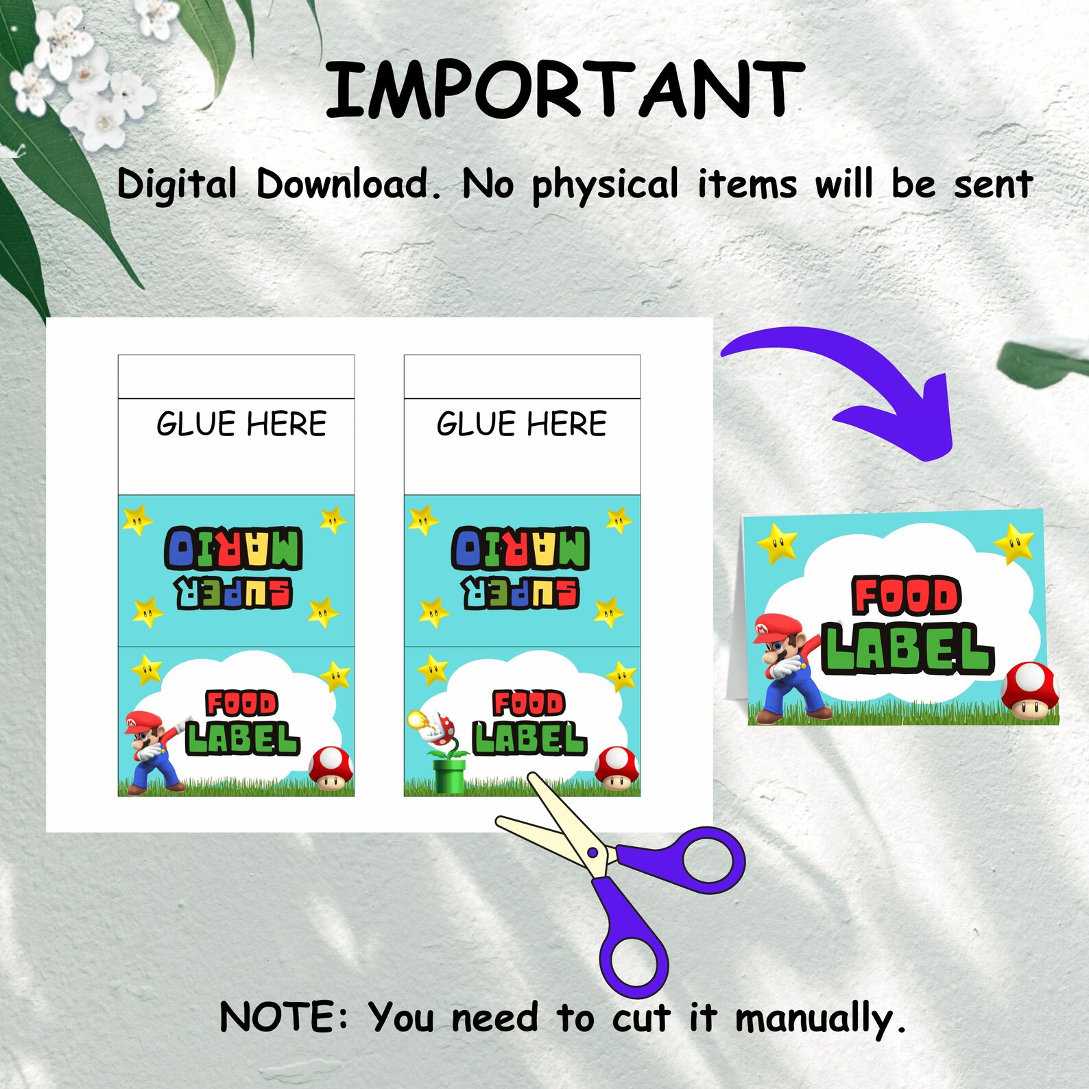 Editable Super Mario Food Labels Birthday Party,printable Mario Food ...