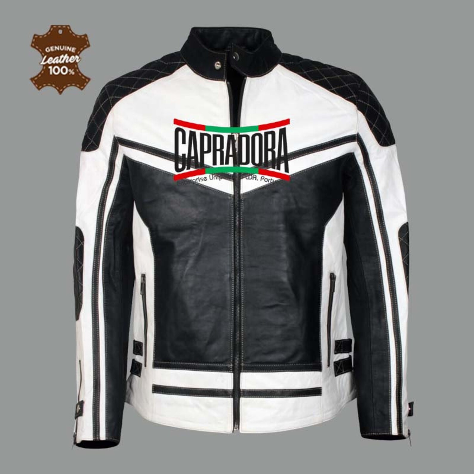 Black and White Leather Jacket Biker Jacket White Leather Jacket Men ...