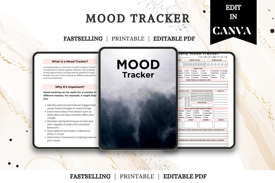 Mood Tracker Planner | Printable Mental Health Planner | Emotional ...