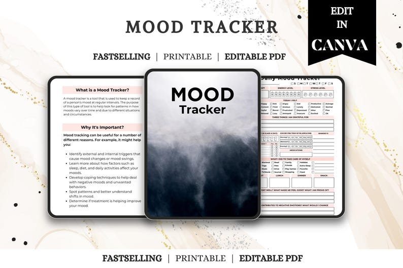 Mood Tracker Planner | Printable Mental Health Planner | Emotional ...