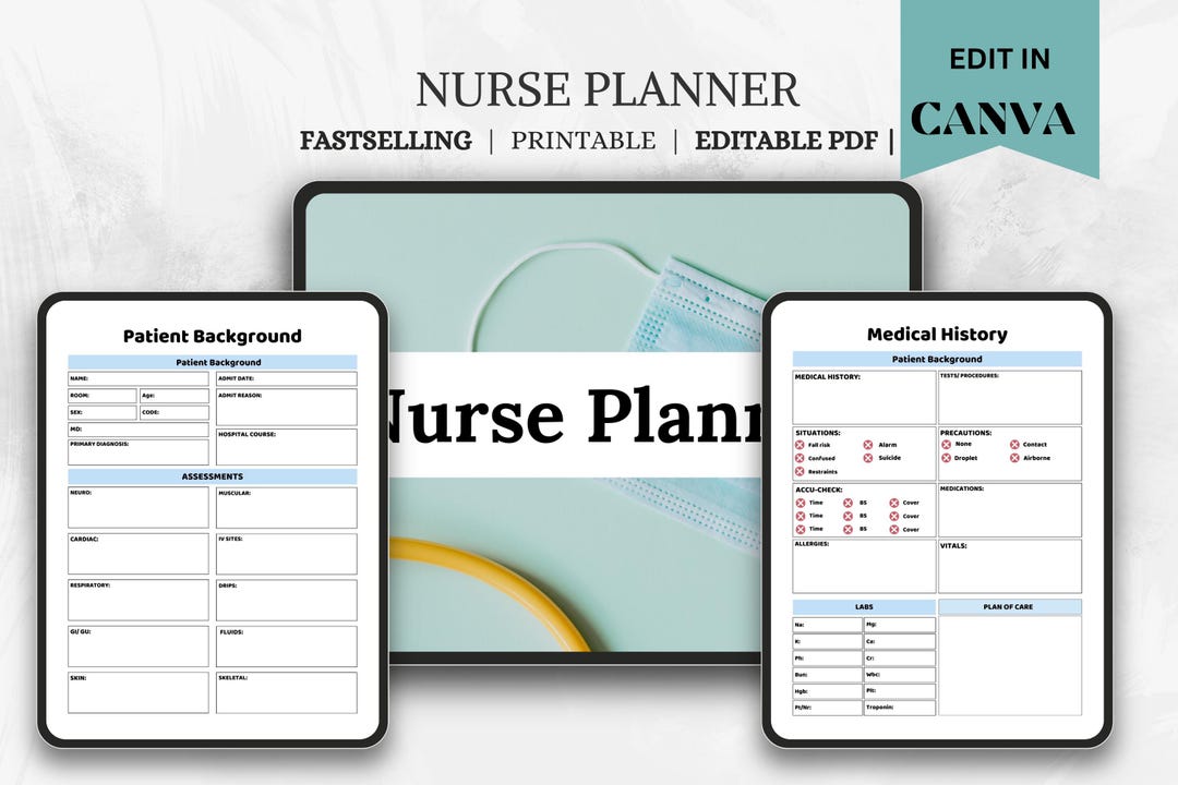 Nurse Bundle Planner | Editable & Printable Planner | Shift Schedule ...