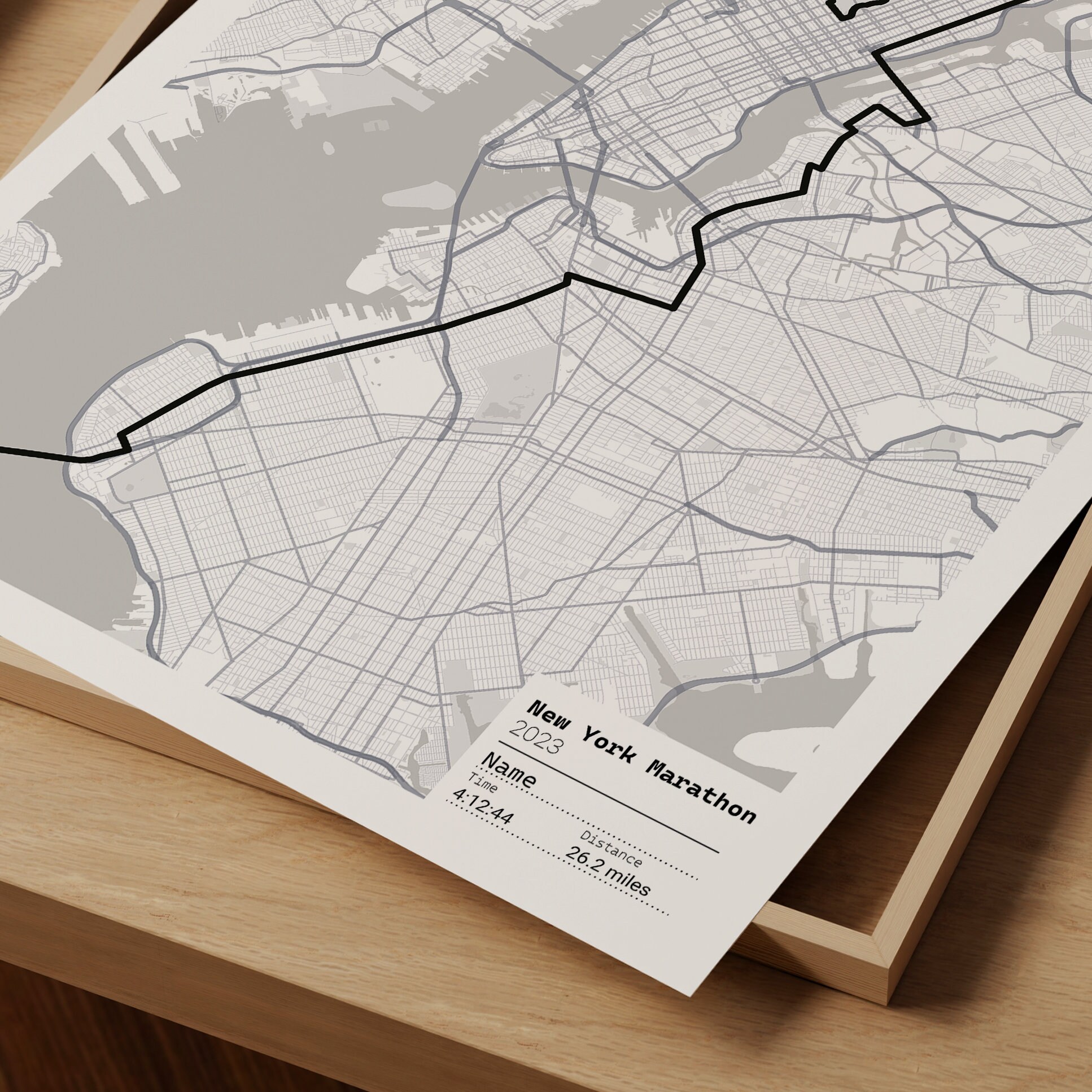 Personalized Run Map Poster Any Official or Any Tracked Run Custom ...