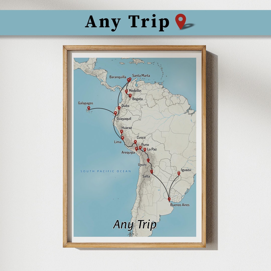 Your Own Trip on a Map - A Customized Travel Souvenir for Road Trips ...