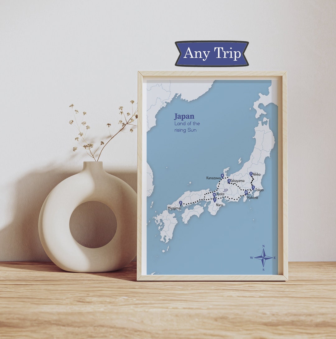 Custom Travel Map | Adventure Road Trip Illustrated Poster ...