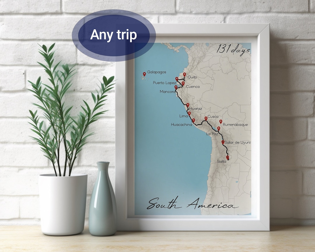 Customizable Travel Map | Adventure Roadtrip Poster| Bespoke Trip ...