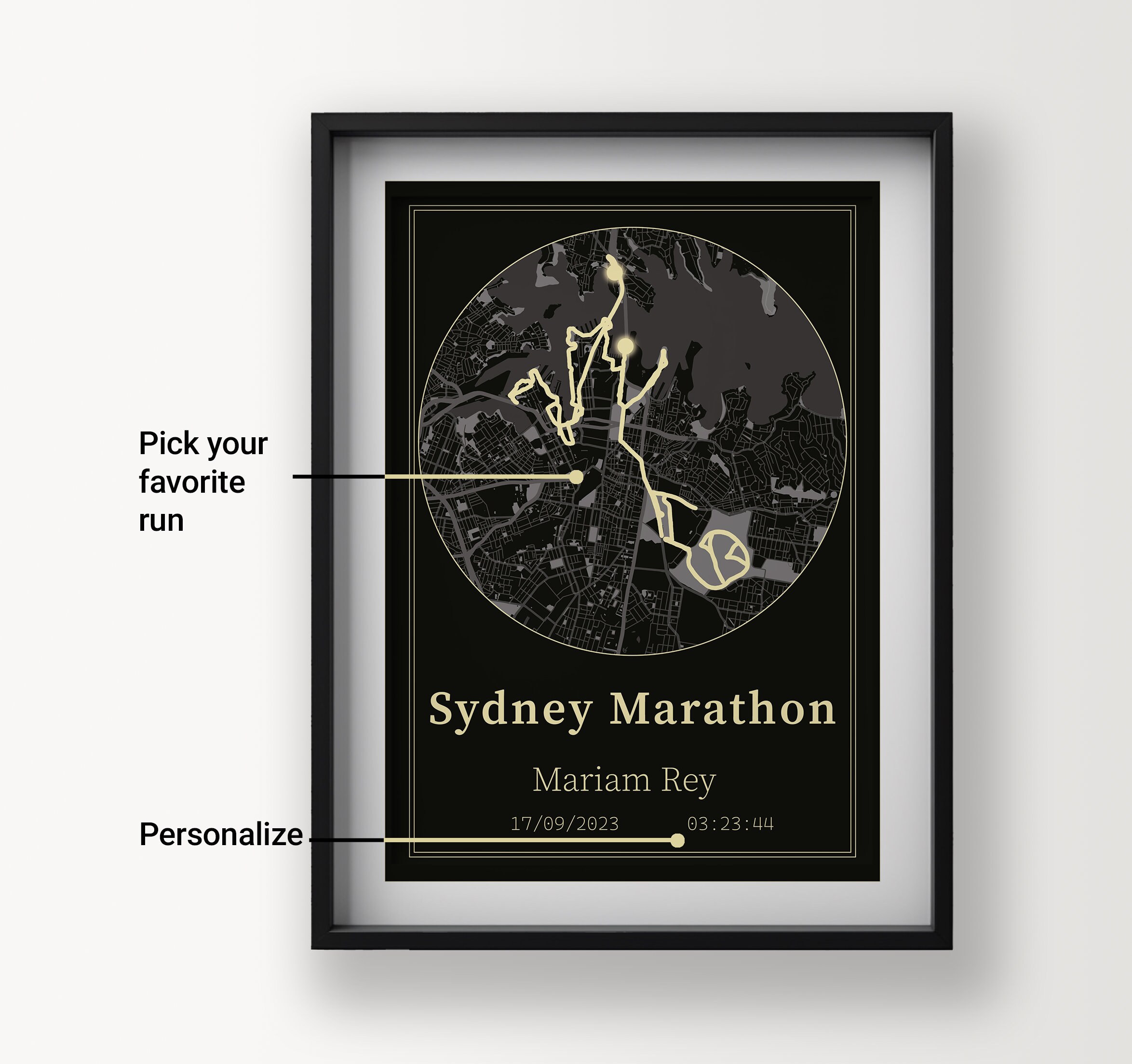 Personalized Any Run Map Poster Any Official or Any Tracked Run Custom ...